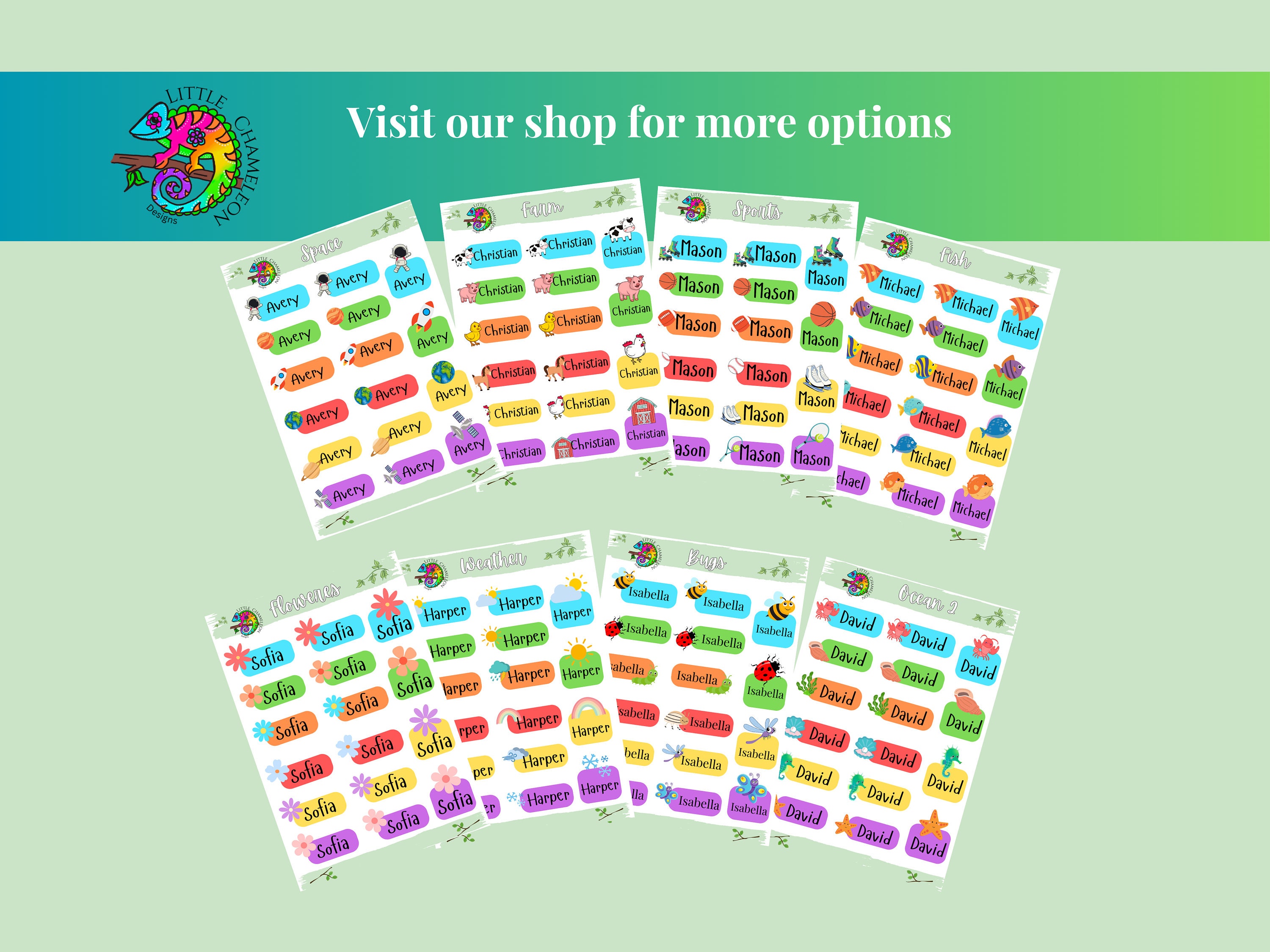 Cute Daycare Labels - Cute Fish Labels - Personalized Name Labels ...