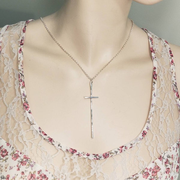 Long Cross Necklace - Etsy