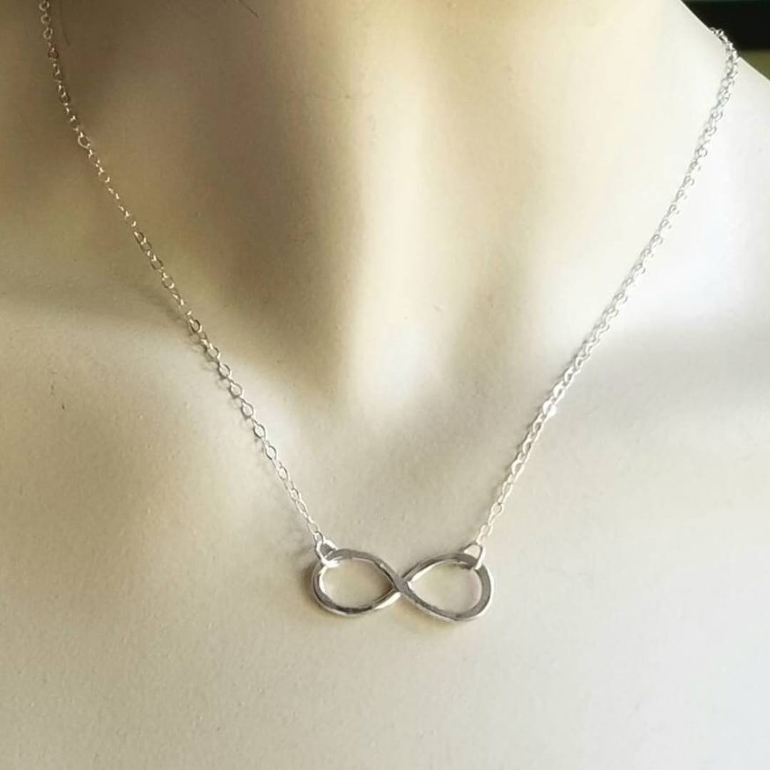 Fine Silver Infinity Necklace Delicate Sterling Silver Chain, Gift for ...