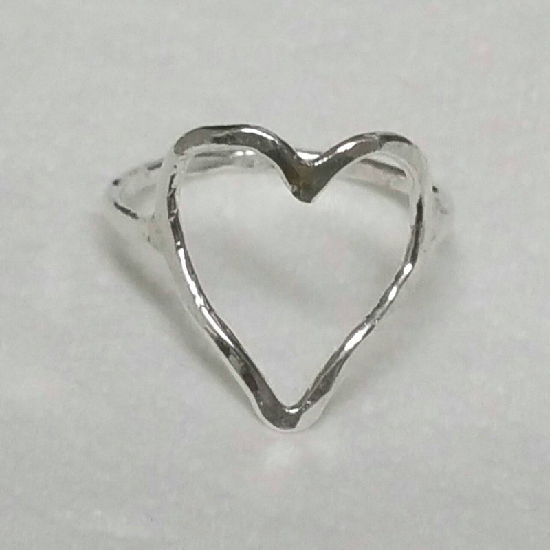 Open Heart Ring - Etsy