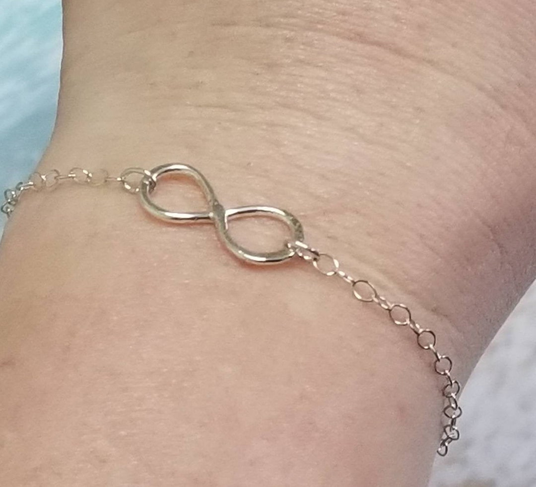 Infinity Eternity Bracelet in Sterling Silver, Small Charm Bracelet ...