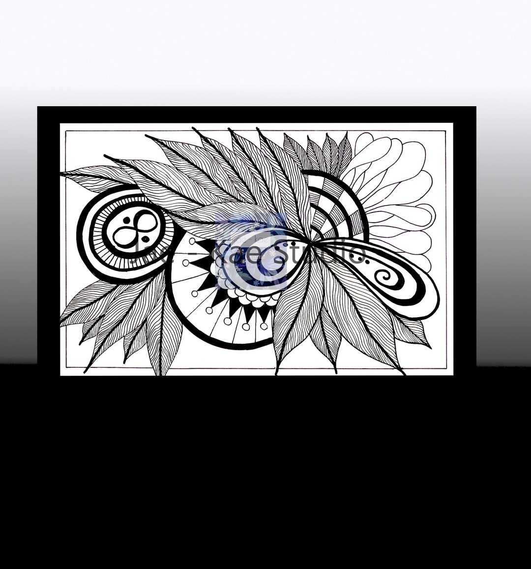 Adult Coloring Page Line Art PDF Instant Download Printable Abstract ...
