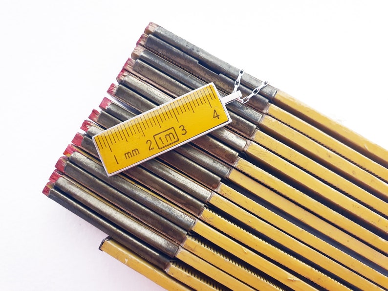 Yellow Metric Ruler Pendant - Etsy