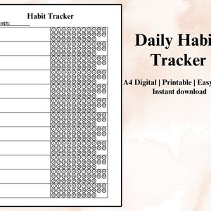 Daily Habit Tracker Template | Everyday Tracker | Annual Goal Planner ...
