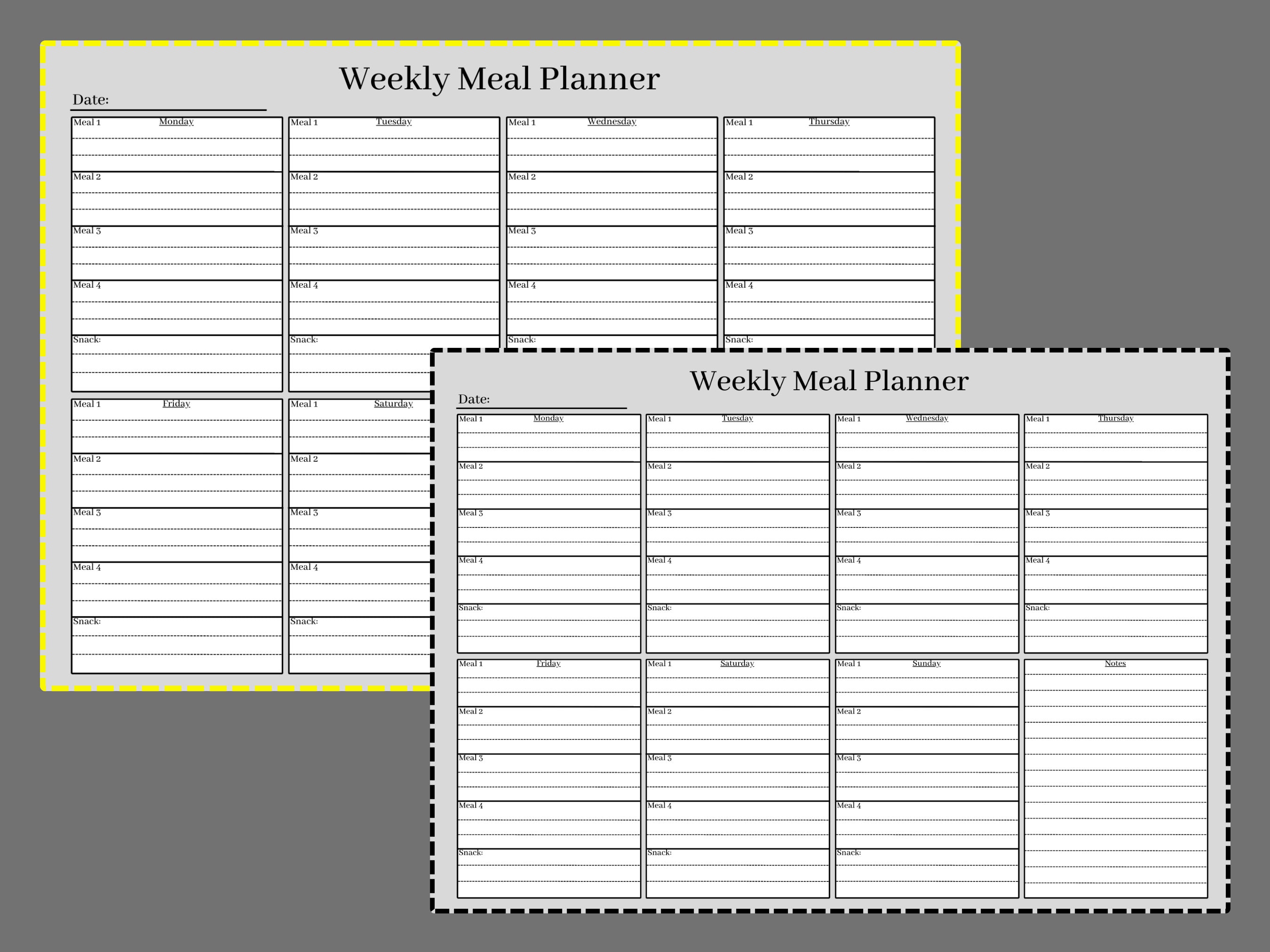 Weekly Meal Planner Printable: A4 Kitchen Organizer (instant Download ...