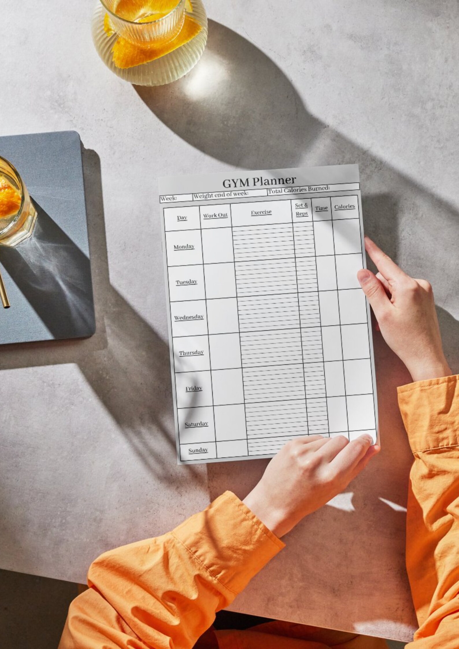 Gym Planner A4, Weekly Workout Schedule & Fitness Plan, Daily Exercise ...