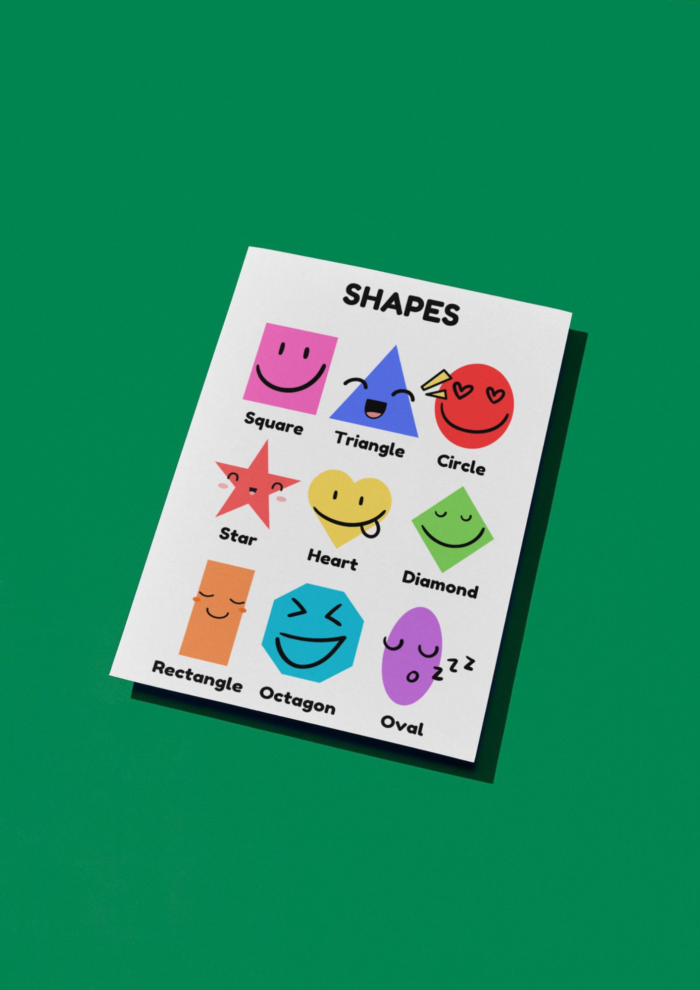 Kids Shapes Printable, Educational Downloadable for Children, Preschool ...