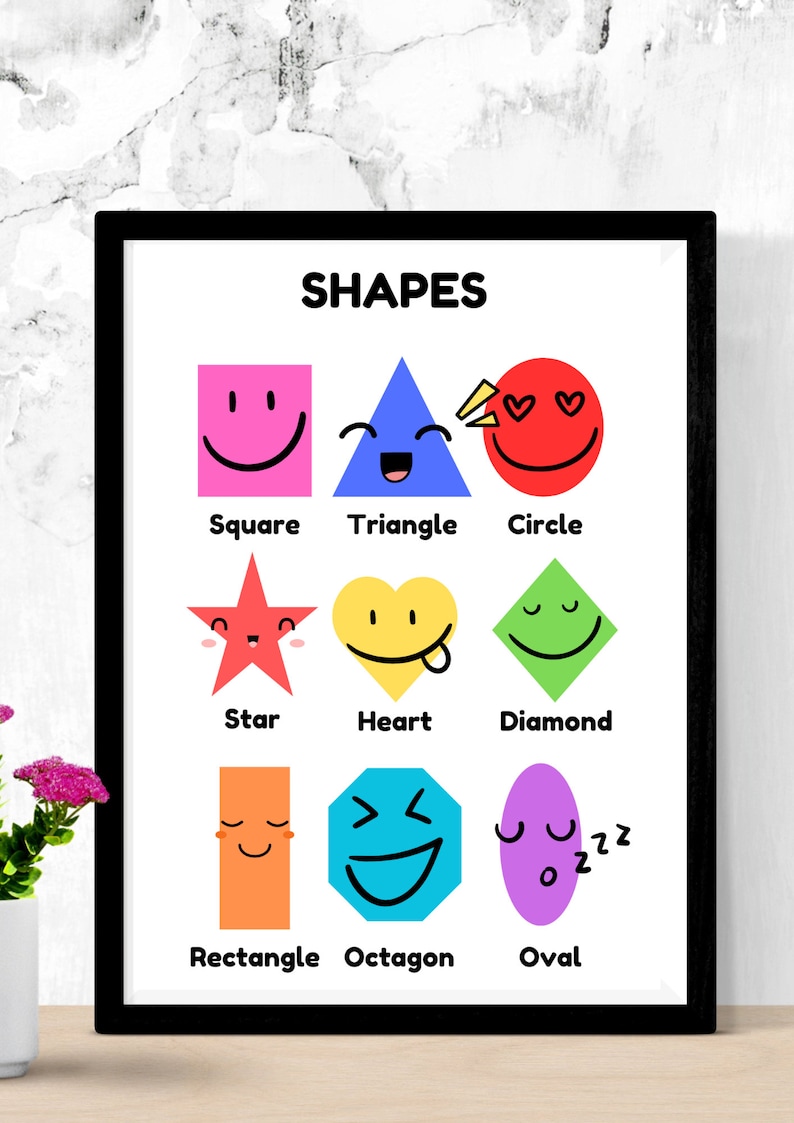 Kids Shapes Printable, Educational Downloadable for Children, Preschool ...