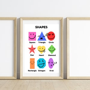 Kids Shapes Printable, Educational Downloadable for Children, Preschool ...