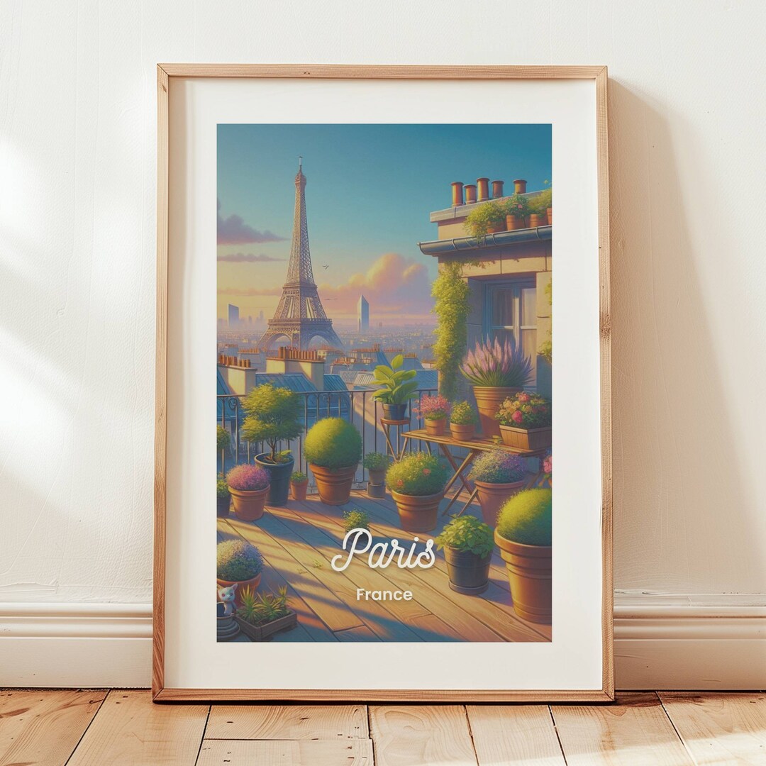 Paris, France Art Poster, City Skyline Poster, Travel Poster, Urban ...