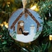 Hand Painted Faceless Nativity Wood Slice Christmas Ornament ...