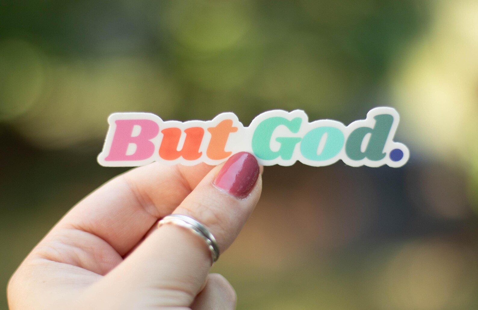 But God. Colorful Rainbow Gradient Lettering With White Opaque ...