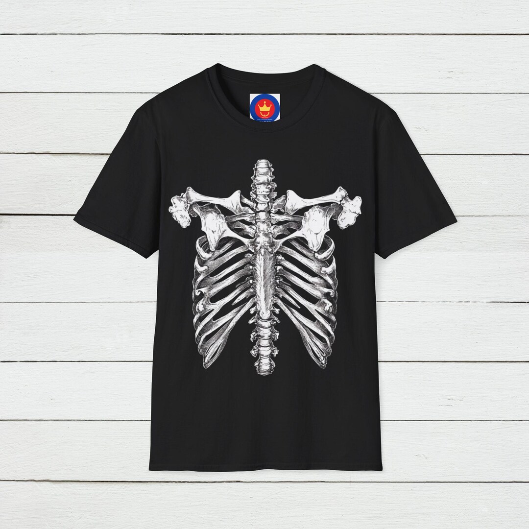 Skeleton Rib Vintage Graphic T-shirt, Rib Cage Shirt, Retro Skeleton ...