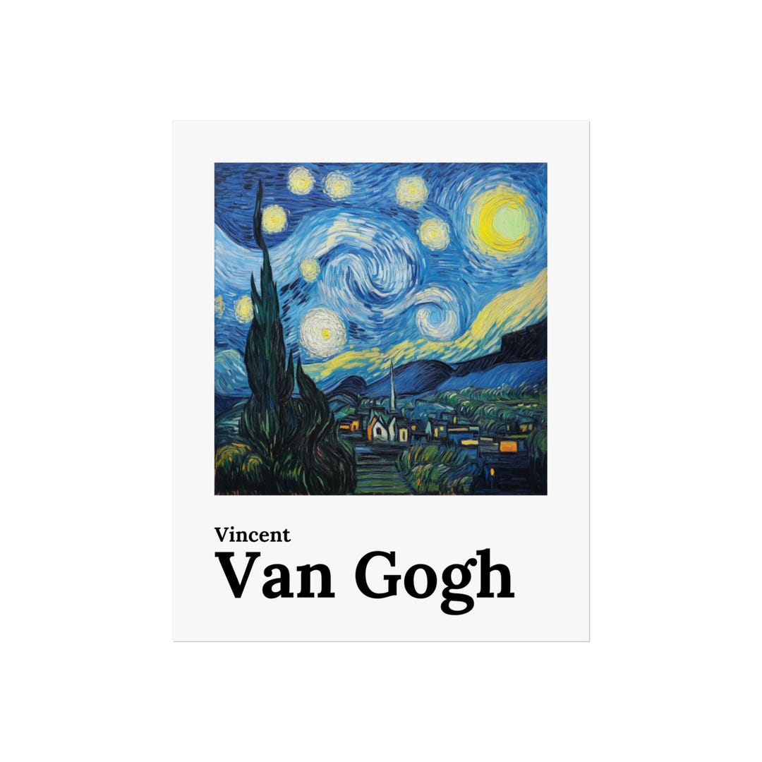 Vincent Van Gogh Print, Van Gogh Poster Exhibition Art, De Sterrennacht ...
