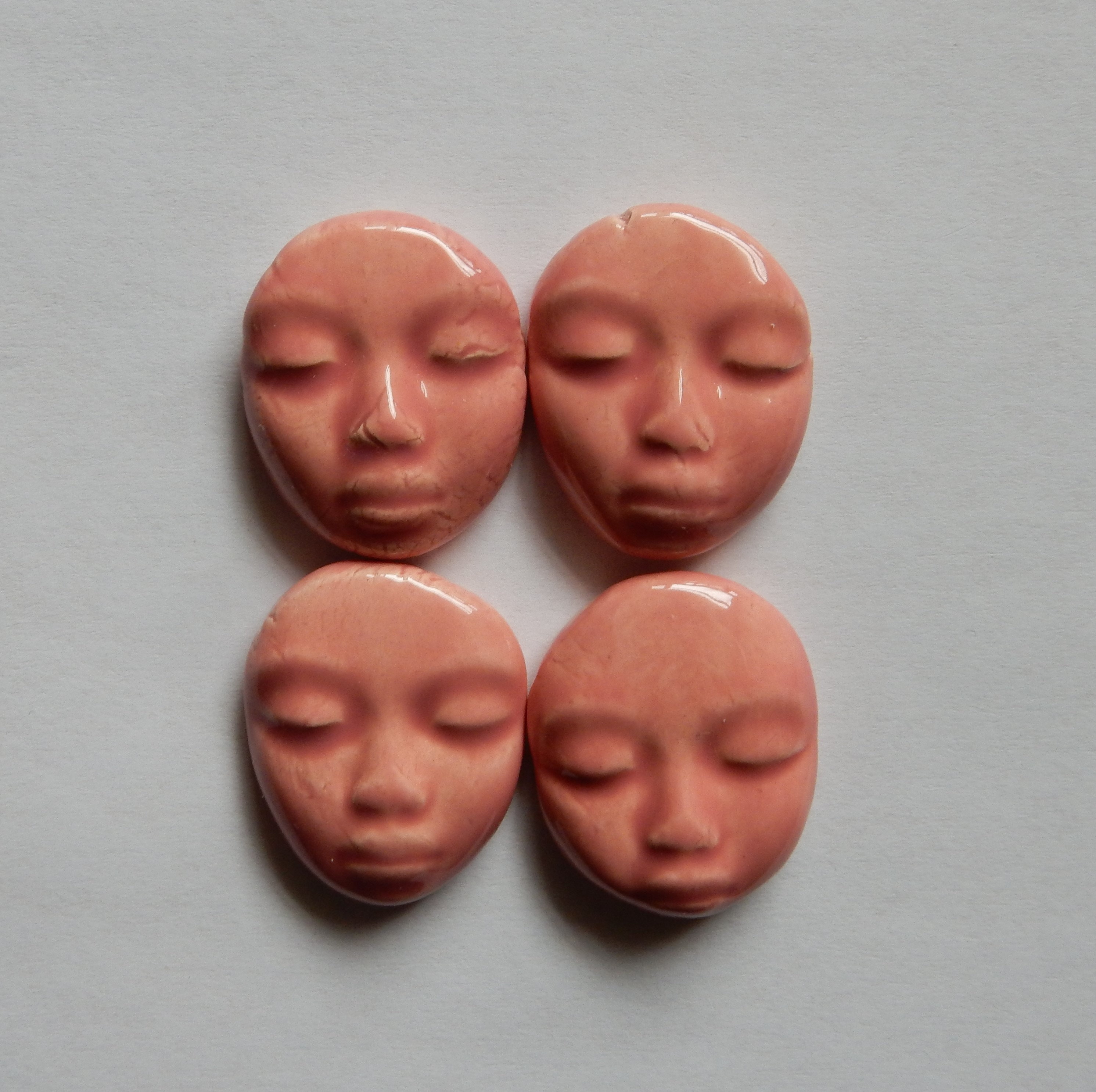 4 Miami Pink Perfectly Imperfect Ceramic Faces - Etsy