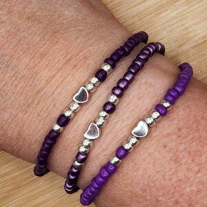 Heart Bead Stretch Stack Friendship Bracelet. for Layering or Sharing ...