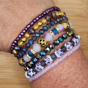 Boho Beaded Bracelet Set: Multi-layered Colorful Stretch Bracelets - Etsy
