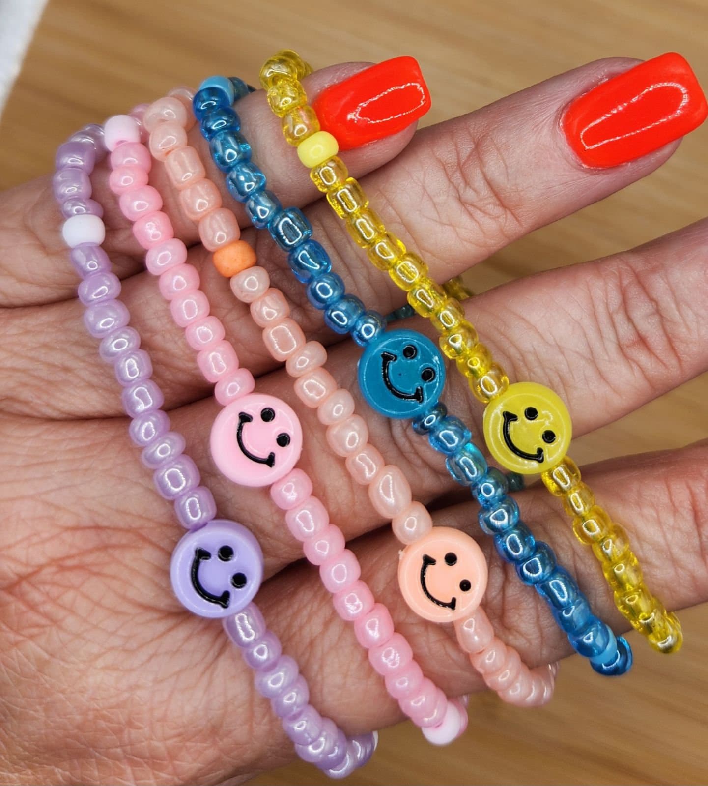 Smile Smile Smile Stretch Stack Friendship Bead Bracelets for Teens and ...