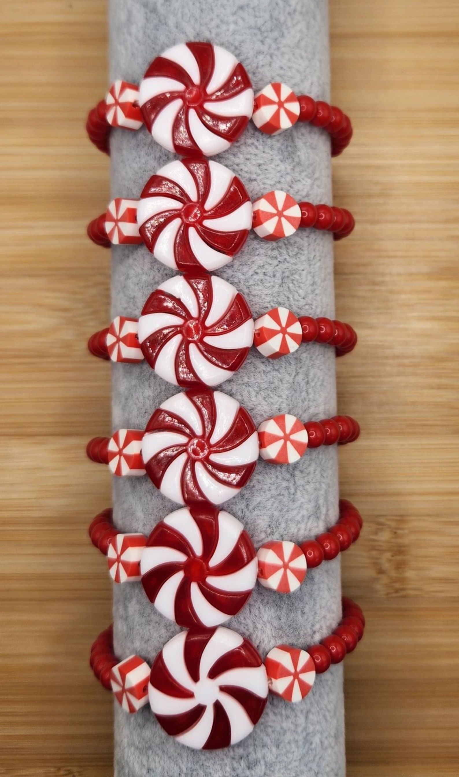 Christmas Candy Bracelets, Peppermint Candy Bracelets, Holiday Candy ...