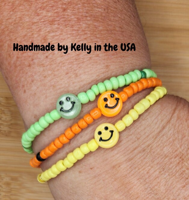 Smile Smile Smile Stretch Stack Friendship Bead Bracelets for Teens and ...