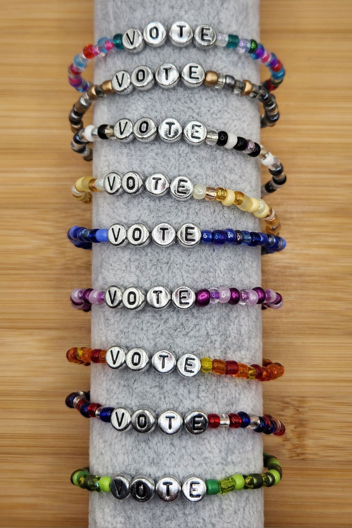 Vote Vote Vote! - Stack Stretch Bead Bracelet. for Layering and Sharing ...