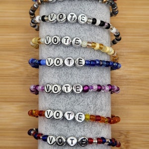 Vote Vote Vote! - Stack Stretch Bead Bracelet. for Layering and Sharing ...