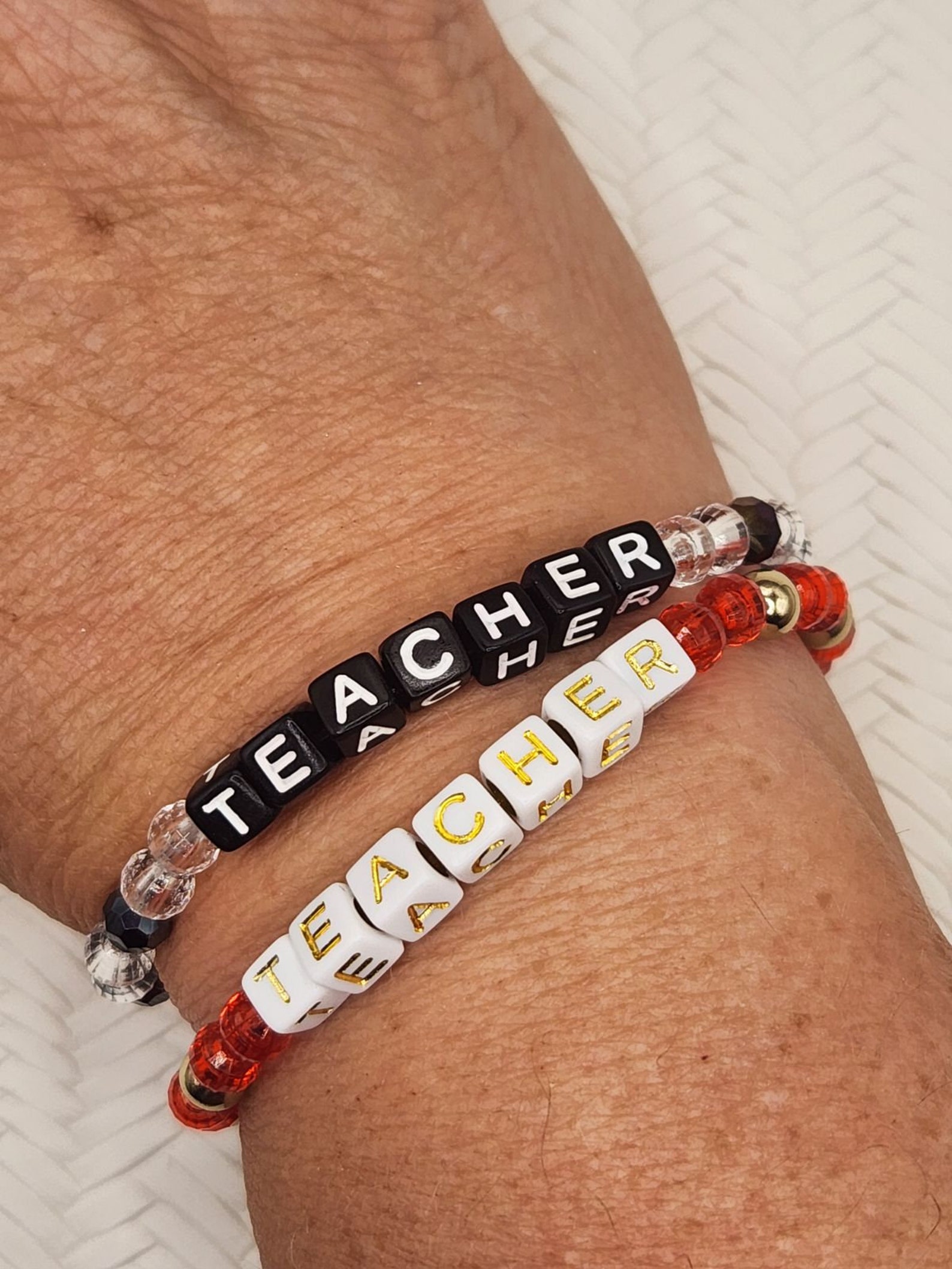 Teacher Stack Stretch Friendship Bead Bracelet. Great Gift for ...