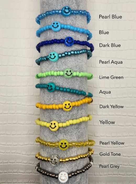 Smile Smile Smile Stretch Stack Friendship Bead Bracelets for Teens and ...