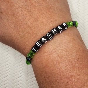 Teacher - Stack Stretch Friendship Bead Bracelet. Great Gift for ...