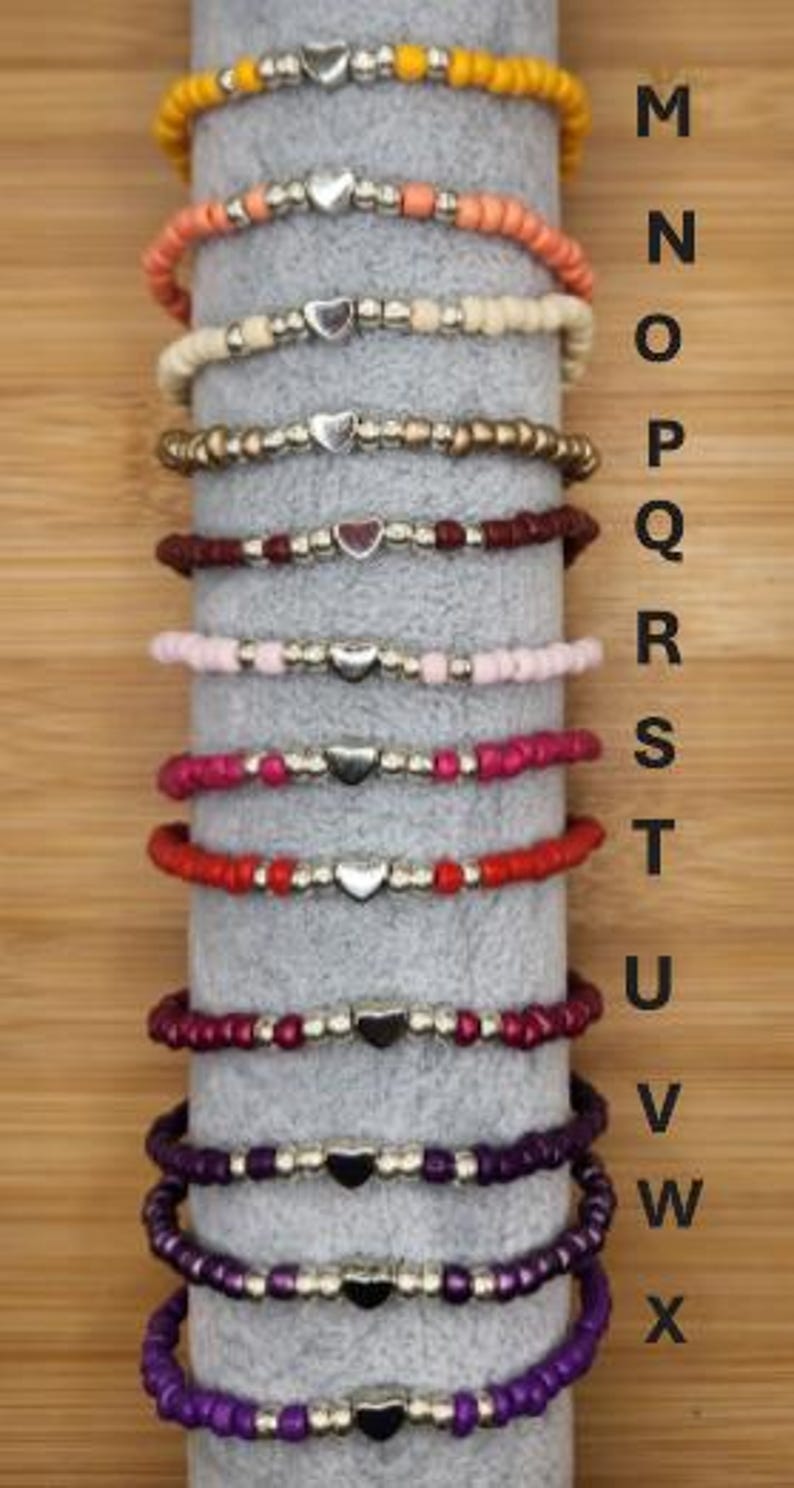 Heart Bead Stretch Stack Friendship Bracelet. for Layering or Sharing ...