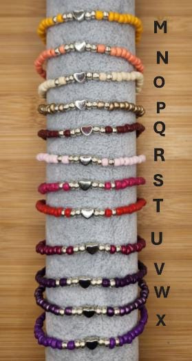 Heart Bead Stretch Stack Friendship Bracelet. for Layering or Sharing ...