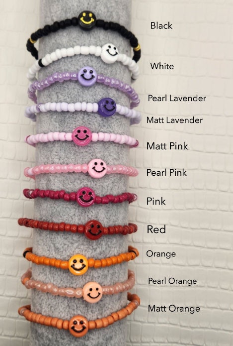 Smile Smile Smile Stretch Stack Friendship Bead Bracelets for Teens and ...