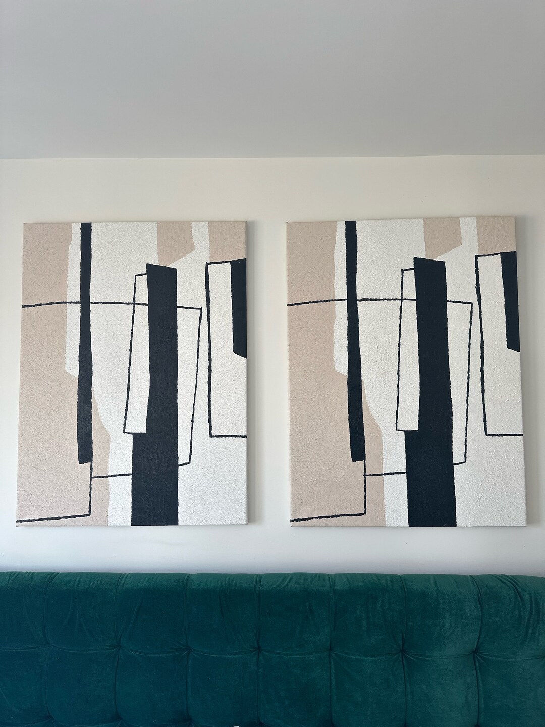 Wabi Sabi Modern Abstract Wall Art Painting Ready to Hang Customizable ...