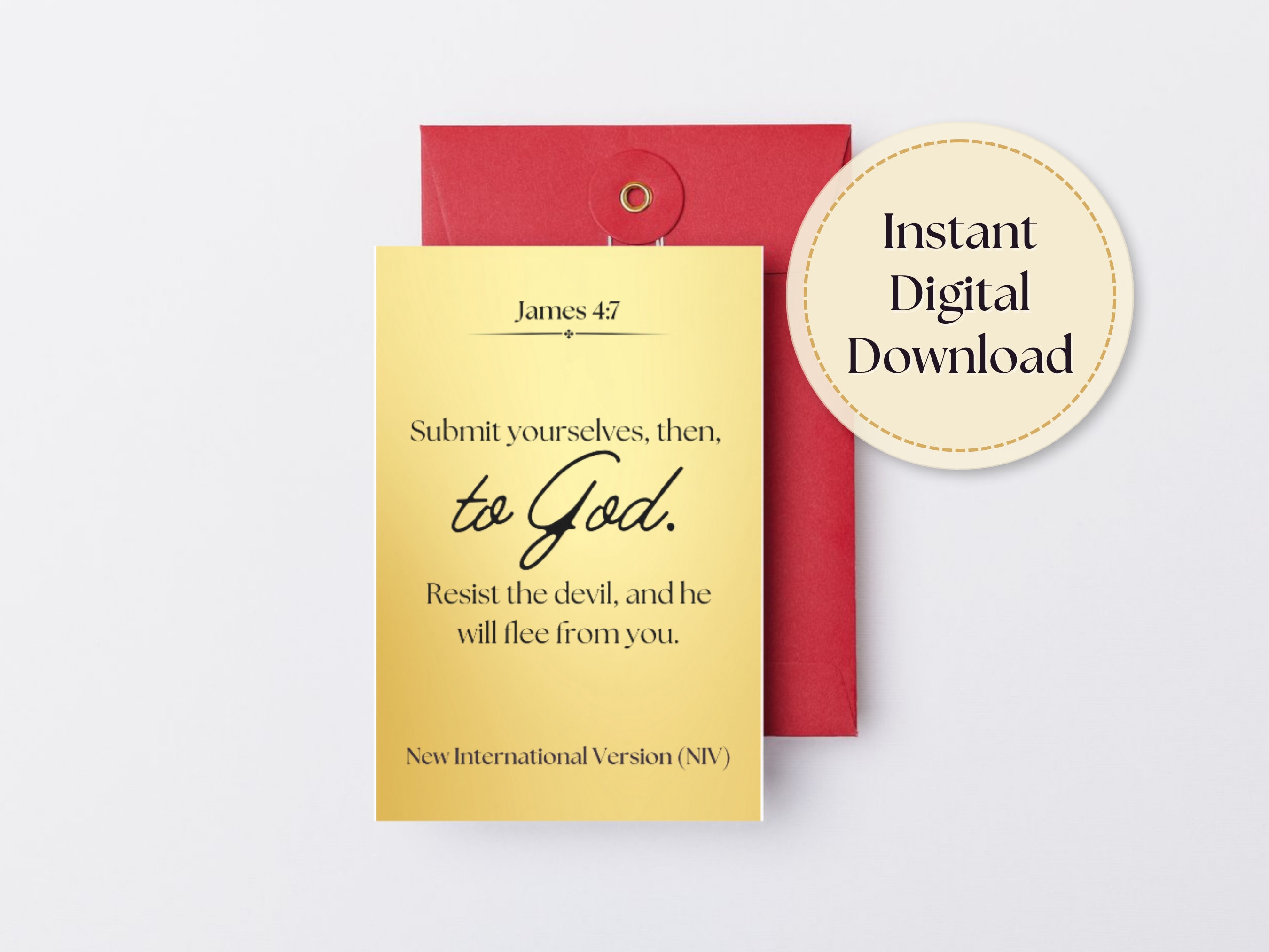 James 4:7 Bible Verse Wall Art Modern Christian Room Decor Gift for ...