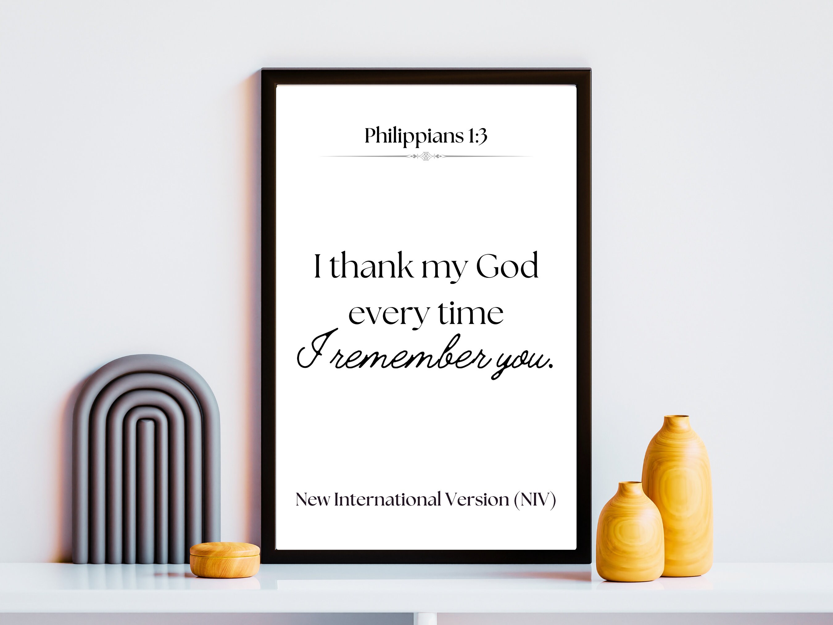 Philippians 1:3 Bible Verse Wall Art | Minimalist Decor for Christians ...