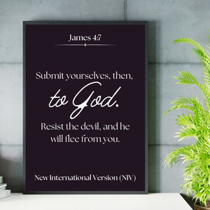James 4:7 Bible Verse Wall Art | Printable Digital Artwork | Neutral ...