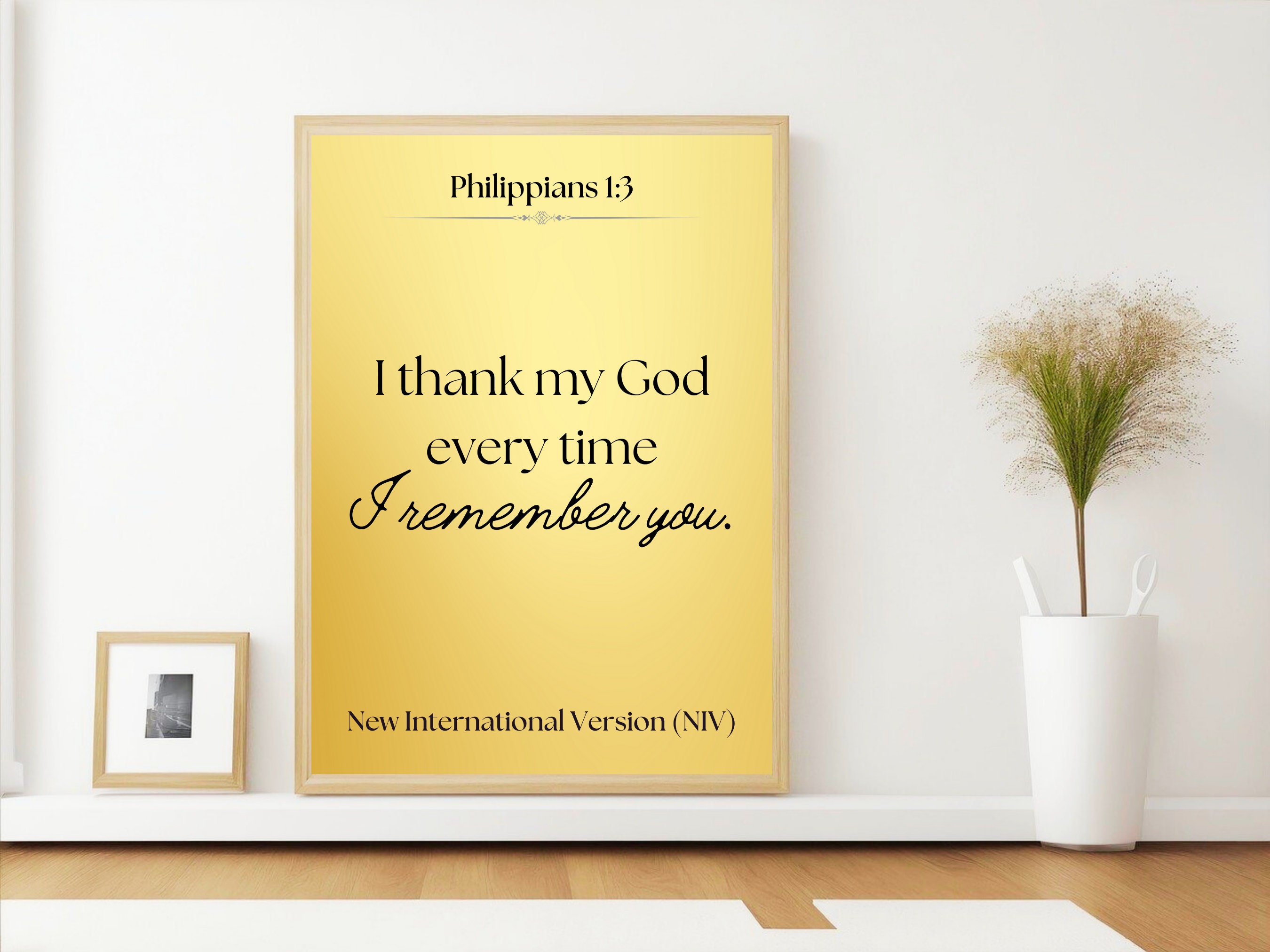Philippians 1:3 Bible Verse Wall Art Catholic Wedding Gift Poster for ...