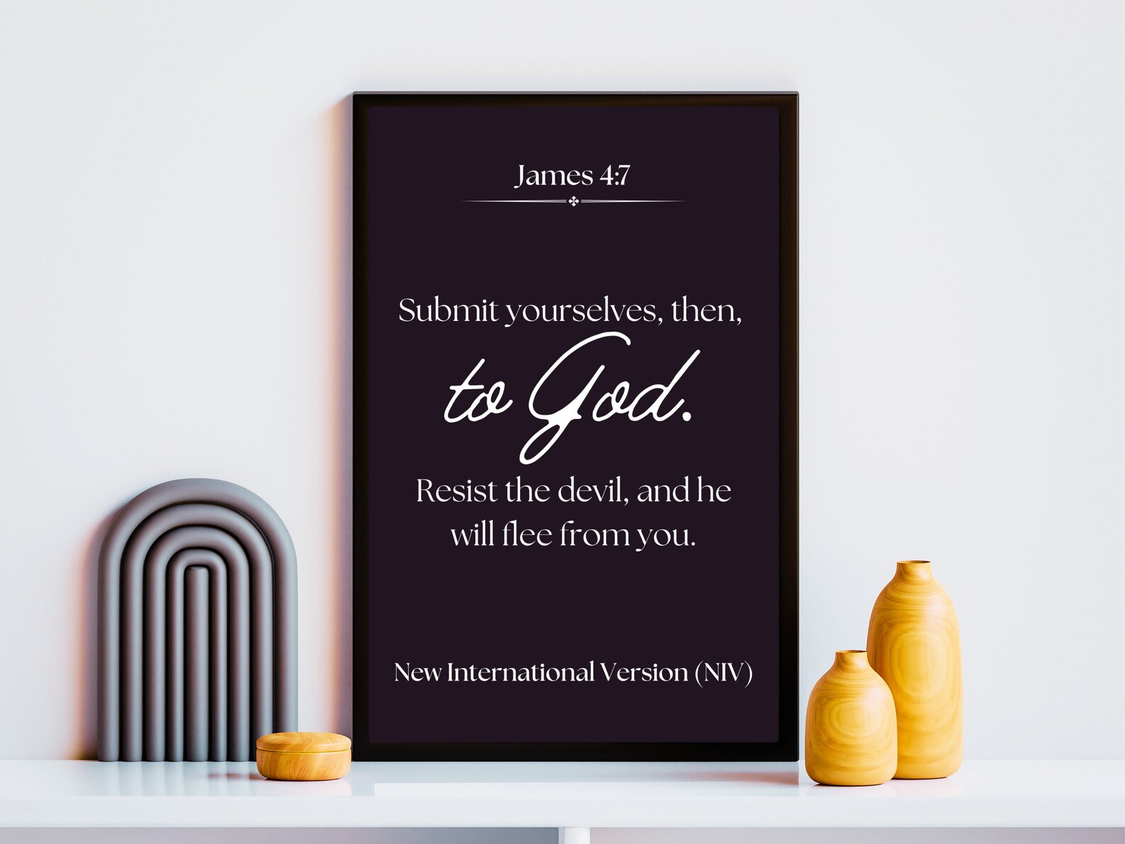 James 4:7 Bible Verse Wall Art Printable Digital Artwork Neutral ...