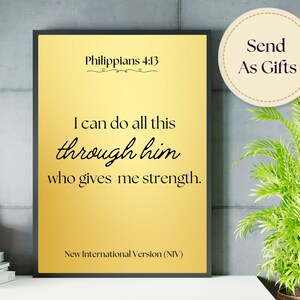 Bible Verse Wall Art | Philippians 4:13 Minimalist Nursery Decor Gift ...
