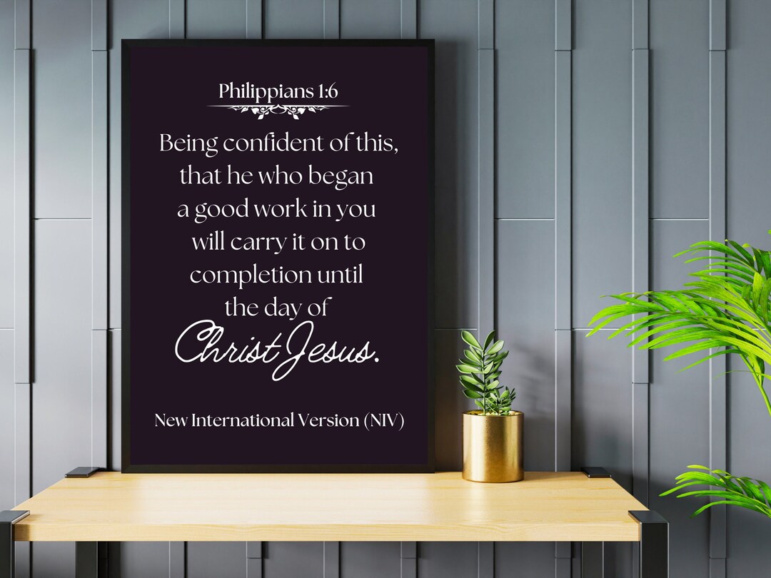 Philippians 1:6 Bible Verse Wall Art Kitchen Decor Wedding Gift ...