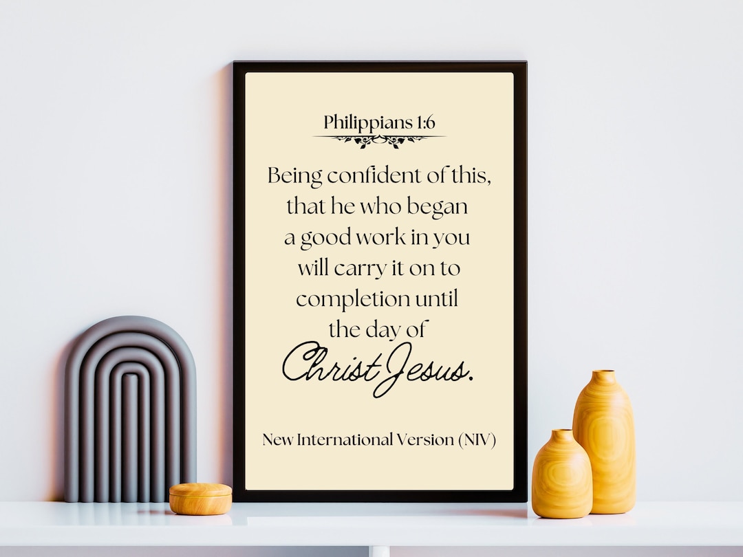 Philippians 1:6 Bible Verse Wall Art | Minimalist Nursery Decor ...