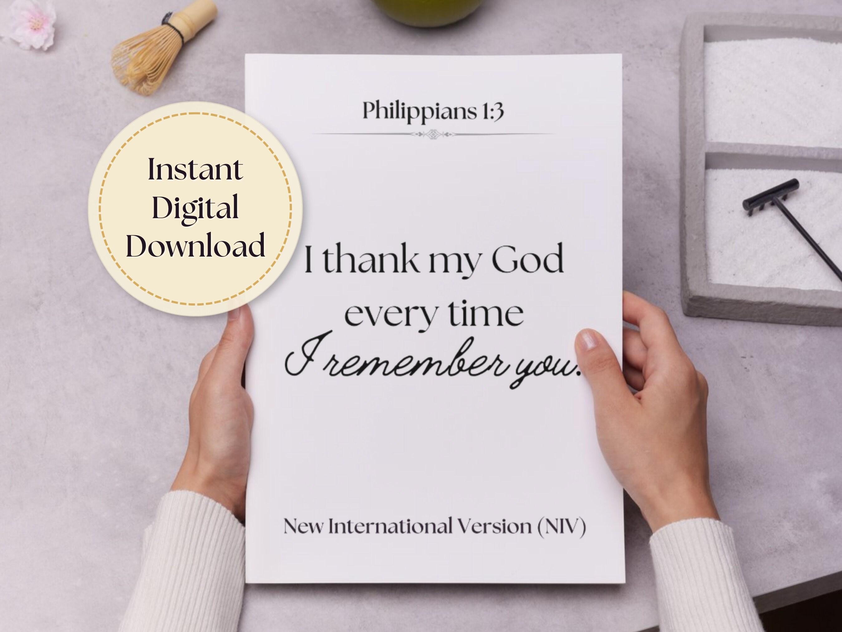 Philippians 1:3 Bible Verse Wall Art Minimalist Decor for Christians ...