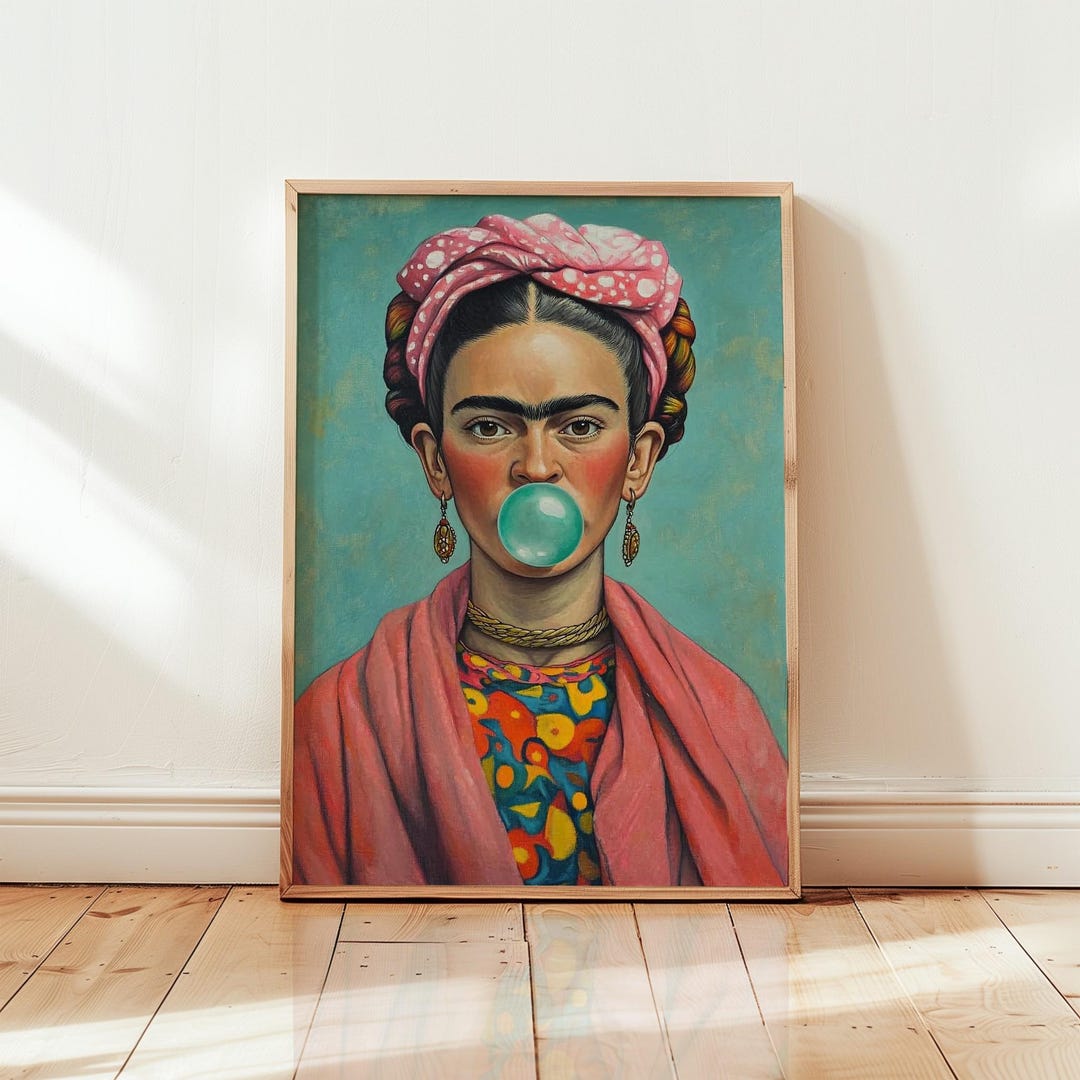 Frida Kahlo Poster Wall Art Print Portrait - "chewing Gum" Various ...