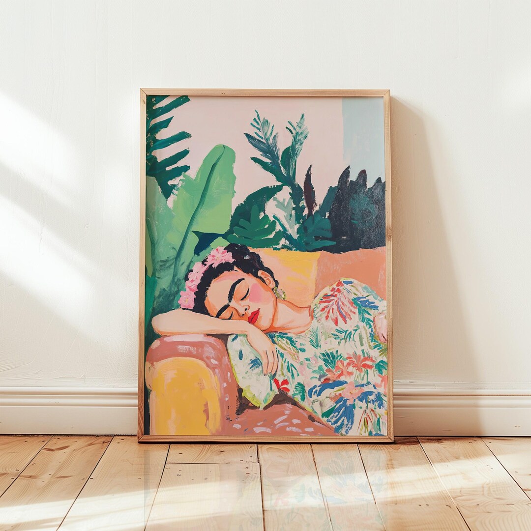 Frida Kahlo Sleeping Pastel Art Print | Feminist Icon Poster - Etsy