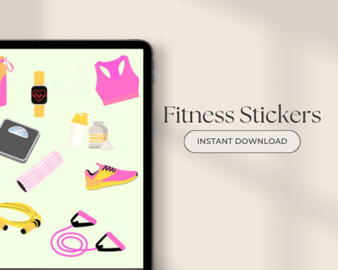 Fitness Digital Stickers Bundle, Motivational Planning Stickers ...