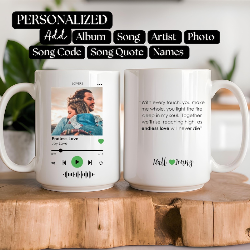 Spotify Song Mugs - Etsy