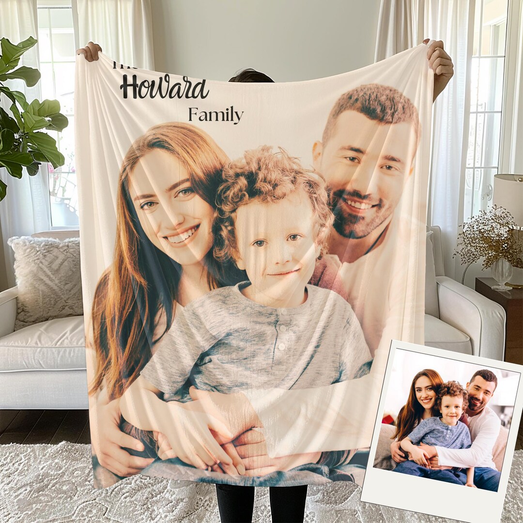 Personalized Photo Blanket Custom Family Hoousewarming Gift ...