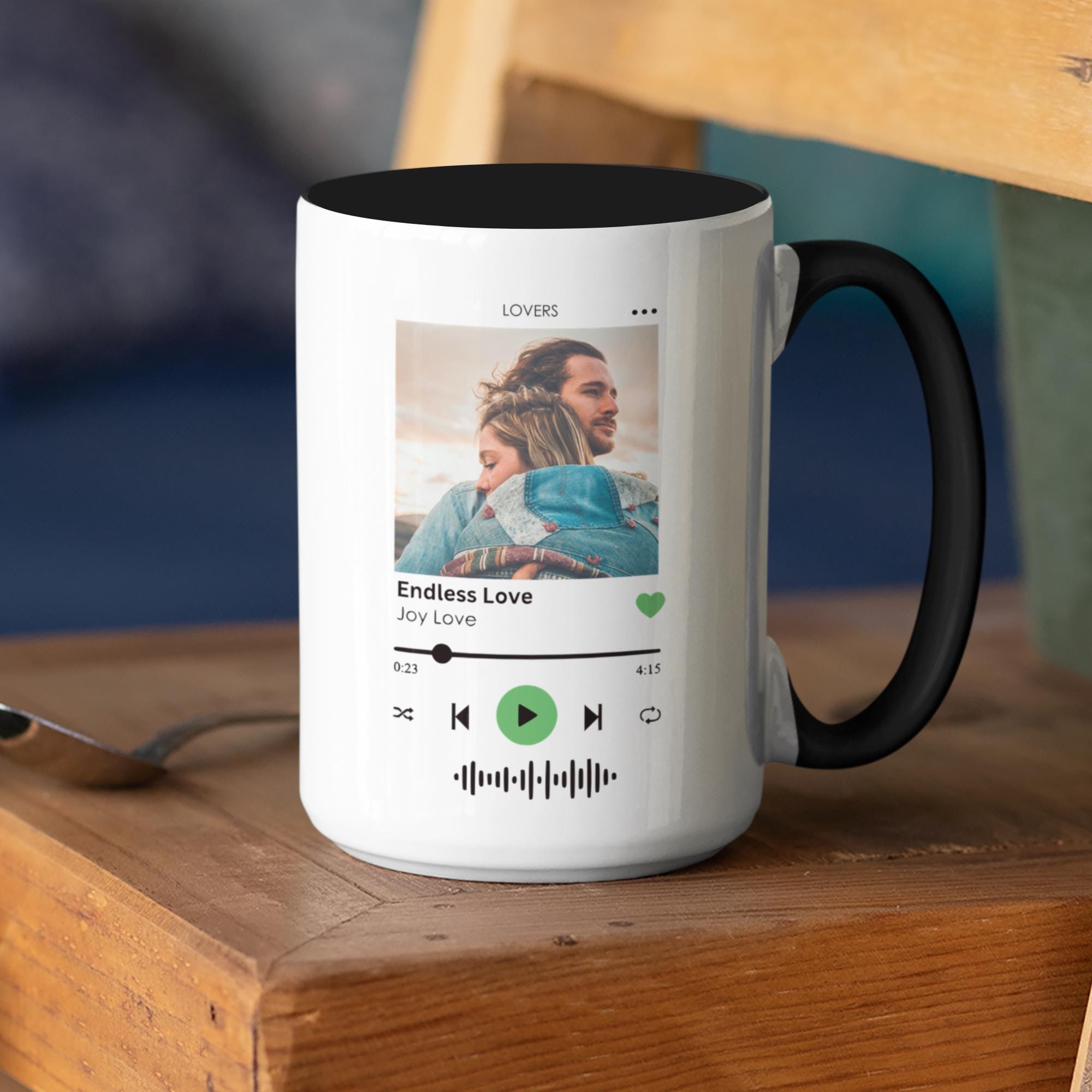 Personalized Music Plaque Mug: Custom Photo & Song Lyrics Gift - Etsy