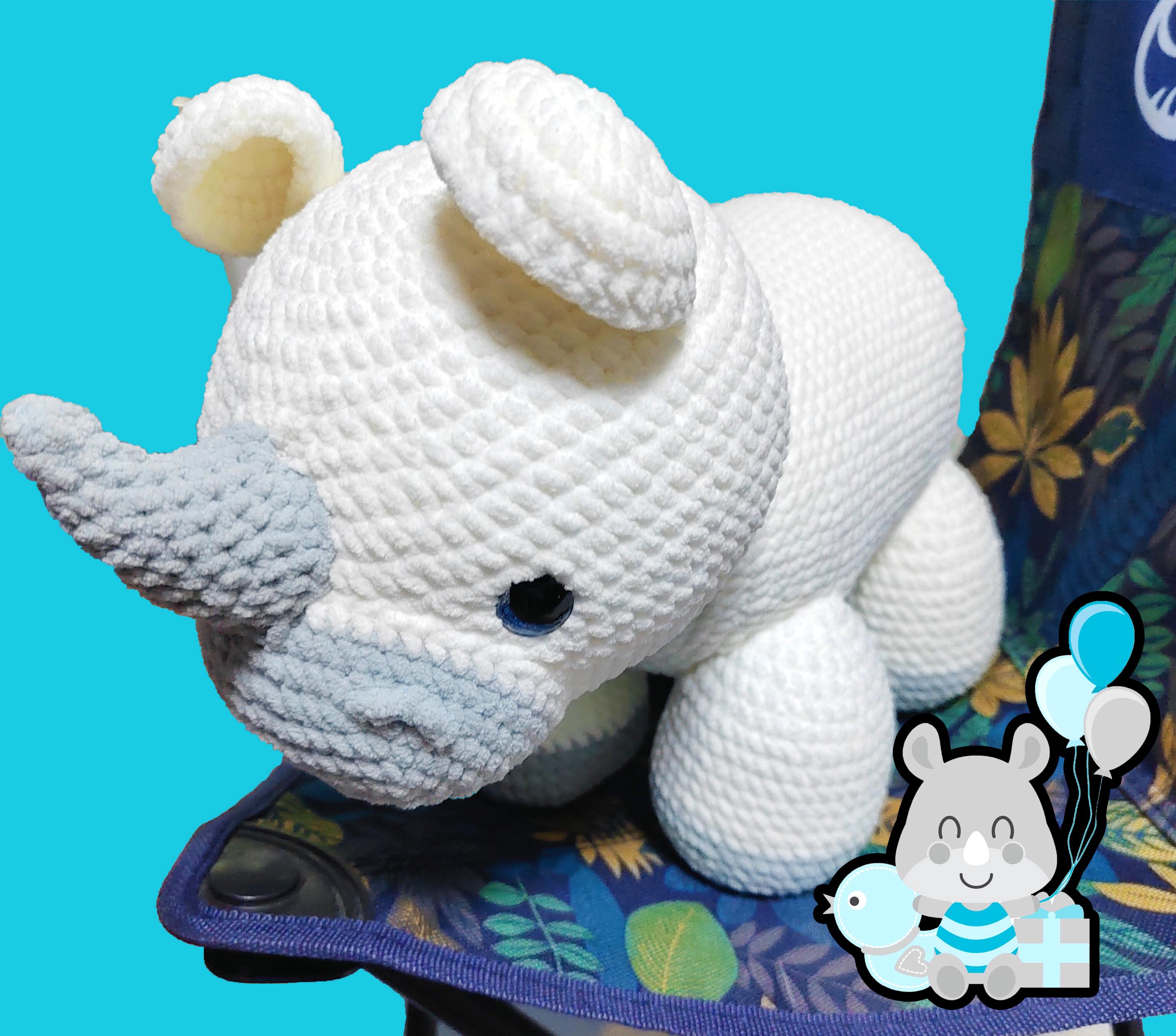 Extra Large 35cm Rhino Crochet Pattern Amigurumi Rhino Pattern Digital ...
