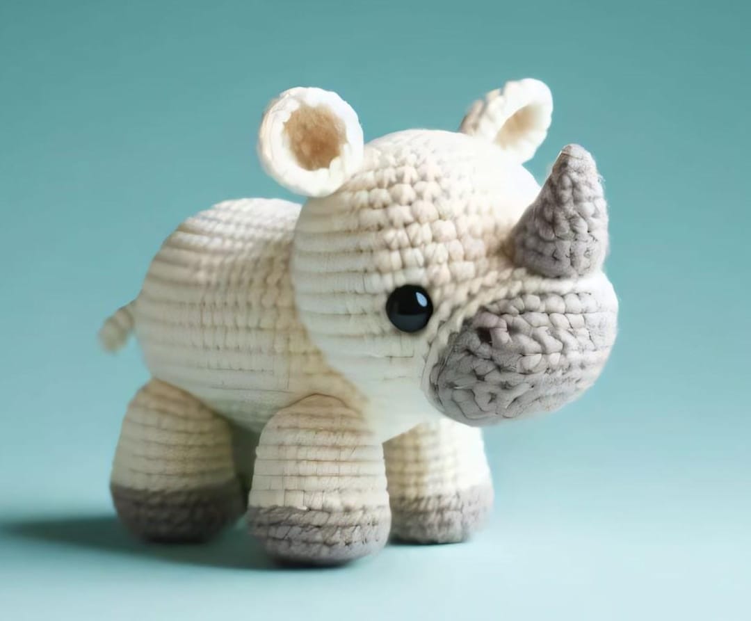 Extra Large 35cm Rhino Crochet Pattern - Amigurumi Rhino Pattern ...